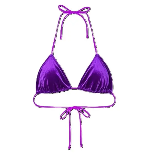 BRASINI SWIMWEAR Soninha Convertible Bikini Top Velvet - Purple