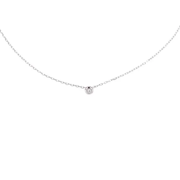 BLOOMTINE | EARTH ANGEL HQ Illuminess™ Sterling 'the Light Inside You' Single Moissanite Stone Choker - Silver