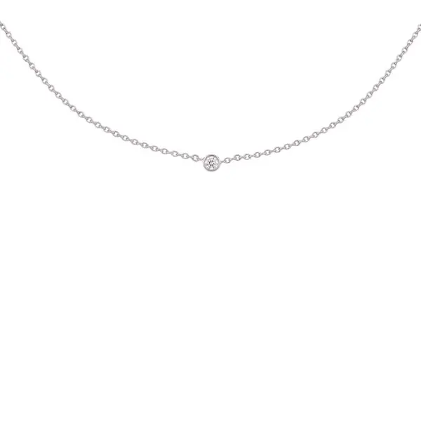 BLOOMTINE | EARTH ANGEL HQ Bloomtine Illuminess™ Sterling Single Moissanite Choker - Silver