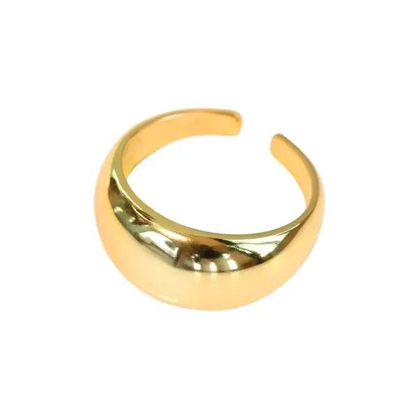 EVERY WAVE Pooling Wide Dome Sterling Silver Ring - Gold