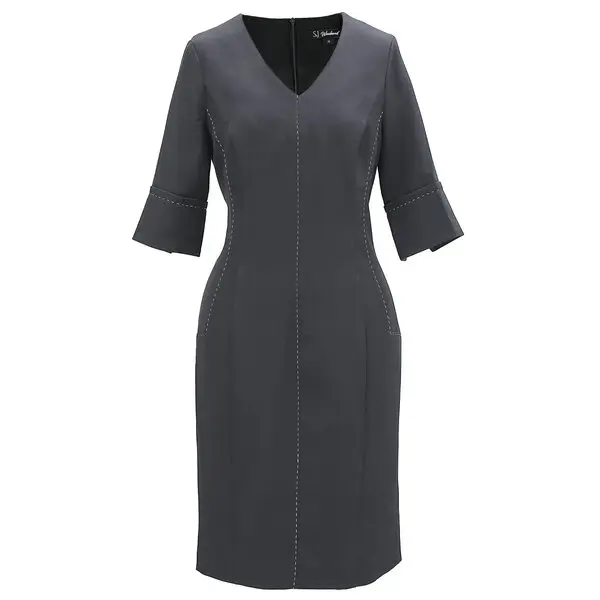SMART AND JOY Short Dress With Contrasted Stitching - Black