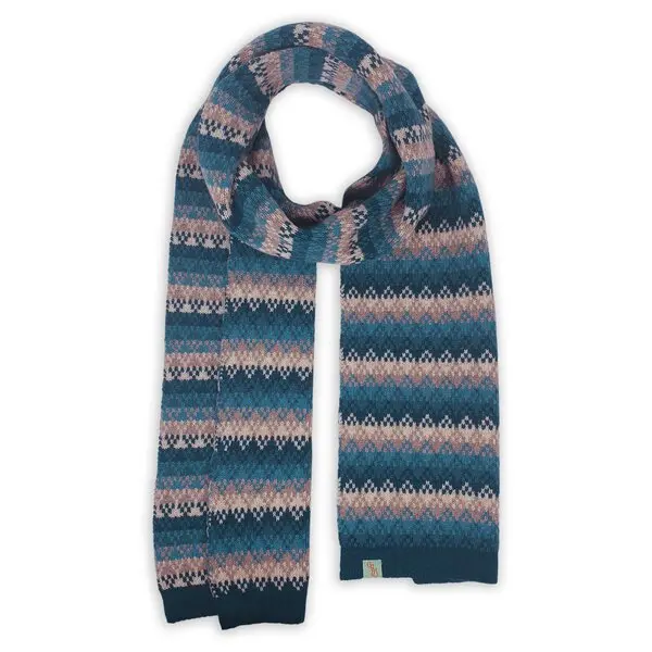OTTO & SPIKE Blue / Neutrals / Brown Scarves Plummet Diesel Blue - Blue/brown
