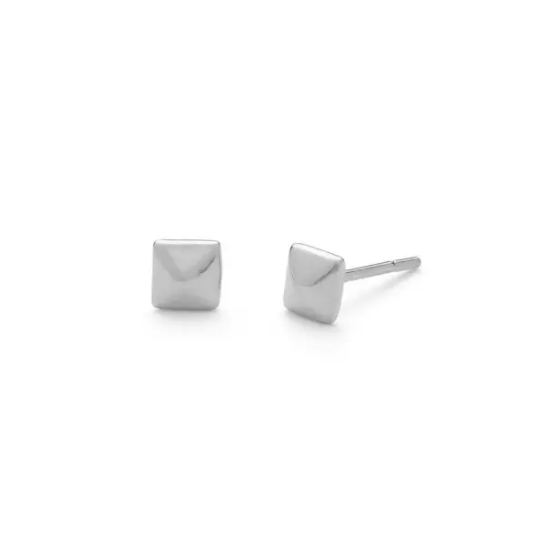 NELLOU JEWELLERY Pyramid Stud Earrings Sterling - Silver