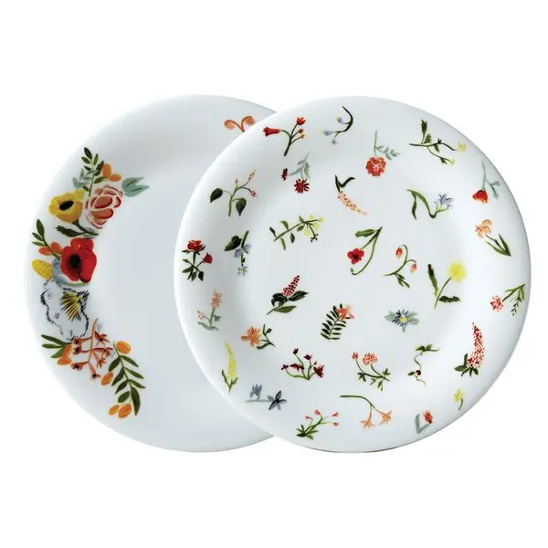 Twig New York Language Of Flowers Set Of Two Salad Plates - White
