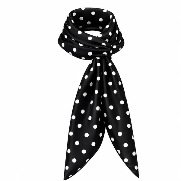 ELIZABETH DIAMANT Black / White Black Polka-dot Scarf - Black/white