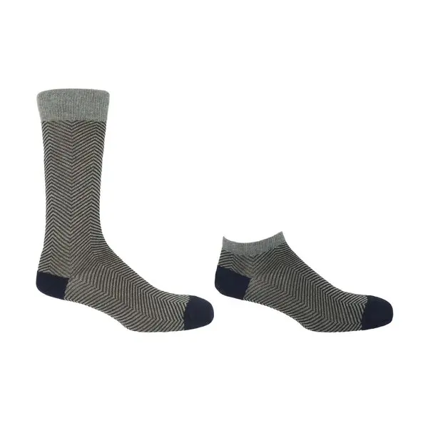 PEPER HAROW - MADE IN ENGLAND Lux Taylor Luxury Crew & Trainer ’s Socks Bundle - Grey