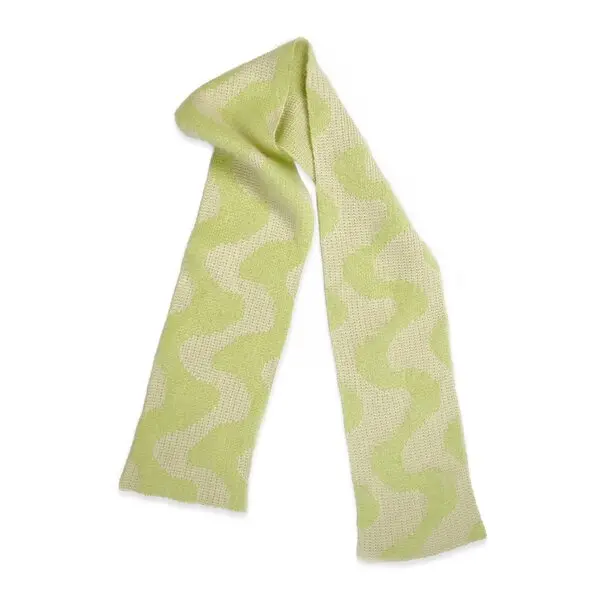 CCY CURRENCY Wavey Mohair Scarf Lime / Popcorn - Green