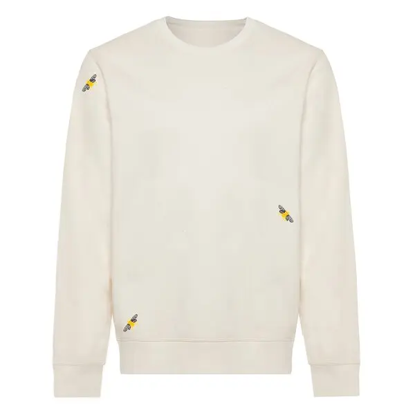 INGMARSON Neutrals Bee Embroidered Organic Cotton Sweatshirt - Beige