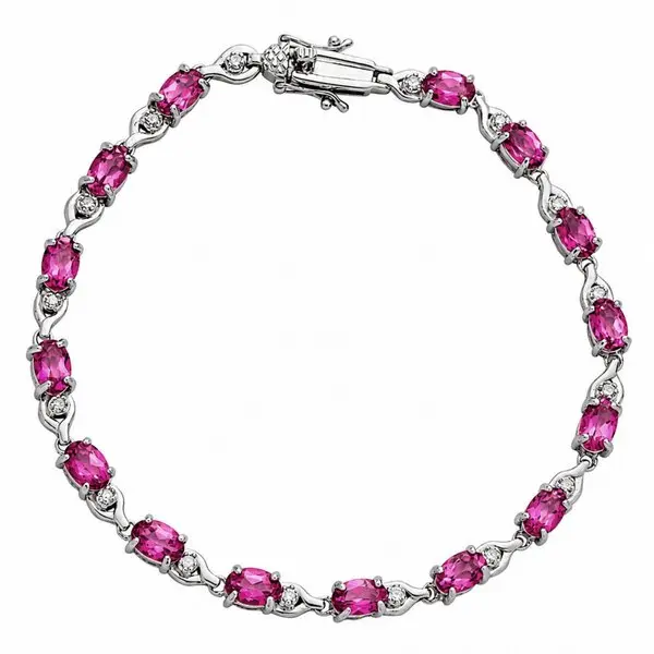 BELINDA JEWELZ Elora Tourmaline Vintage Tennis Bracelet - Pink