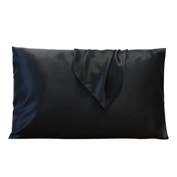 SOFT STROKES SILK Pure Mulberry Silk Pillowcase Standard - Black
