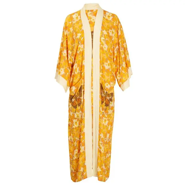 Henelle Orange / Neutrals / Brown Laurel Canyon Kimono - Orange/brown