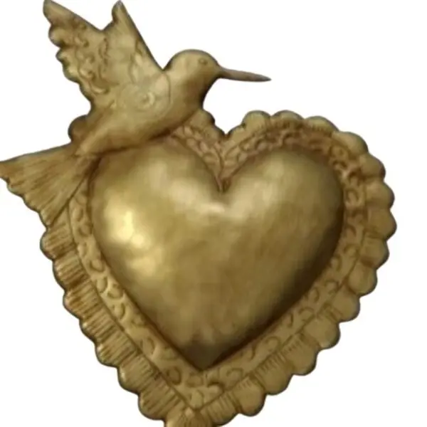 LILA RASA Peace For Heart Wall Decor 18x1.5x21cm X 2 Pcs - Gold