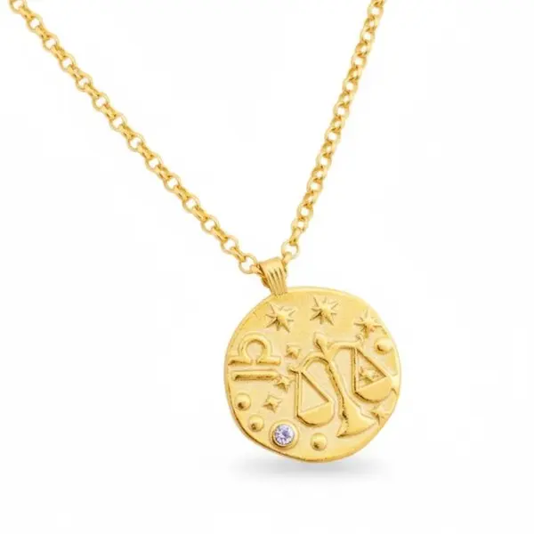 LATELITA Zodiac Birthstone Talisman Necklace Libra - Gold