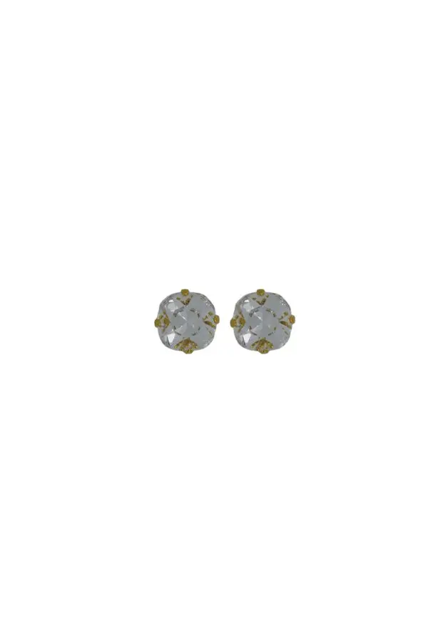 VICKISARGE Neutrals The Little Clear Stud In Gold - Yellow