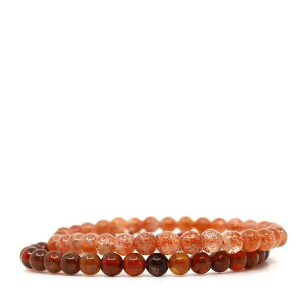 Shar Oke Sunstone & Garnet Bracelet - Orange