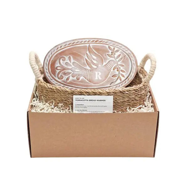 KORISSA Neutrals Bread Warmer & Basket-bird Oval - Orange