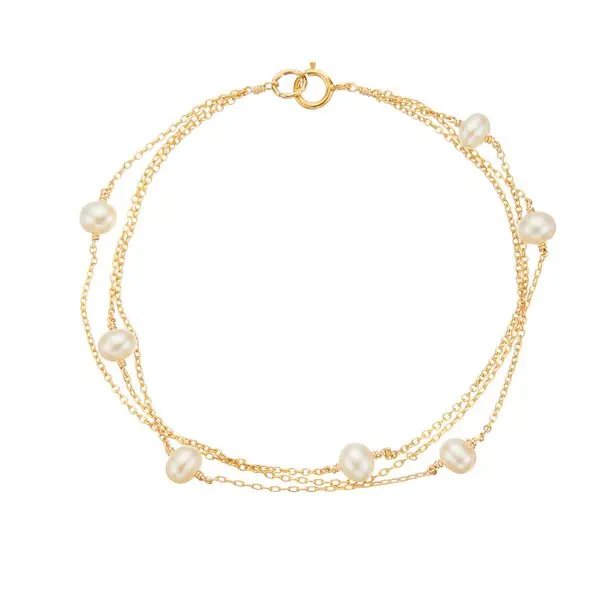 LILY & ROO Layered Pearl Bracelet - Gold