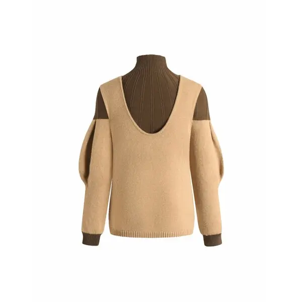 RIVERPEACE.CO Sculpted Soft Knit Top - Brown