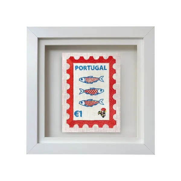LILLY LOVES Portugal Embroide Stamp Artwork - Red