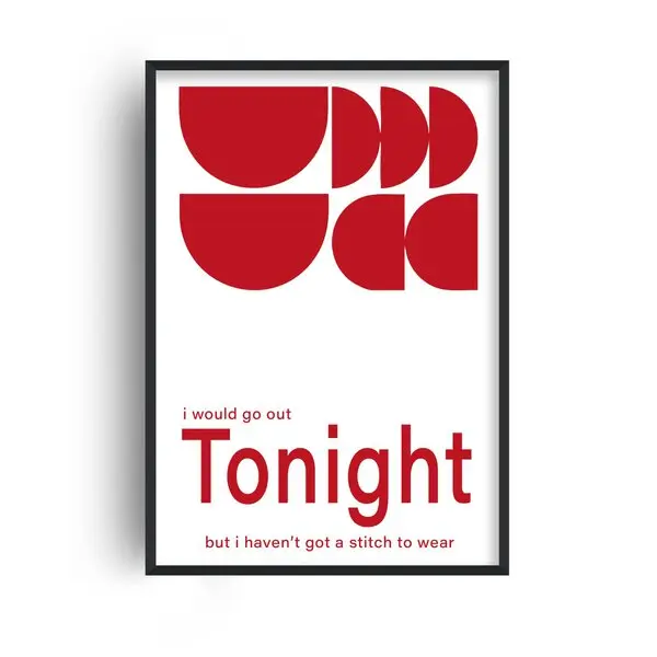FANCLUB Go Out Tonight The Smiths 80s Music Art Print A2 - Red