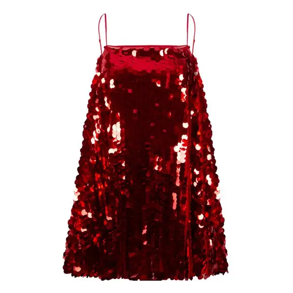 NALÈ Sequin Christmas Mini Dress – Festive Party Outfit - Red