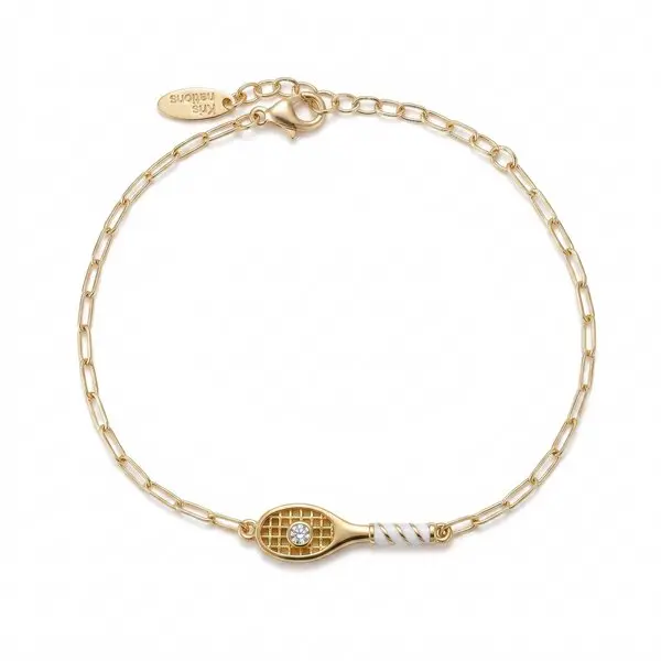 Kris Nations Tennis Racket Bracelet - Gold