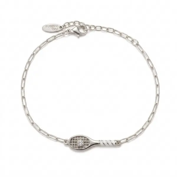 Kris Nations Tennis Racket Bracelet - Silver