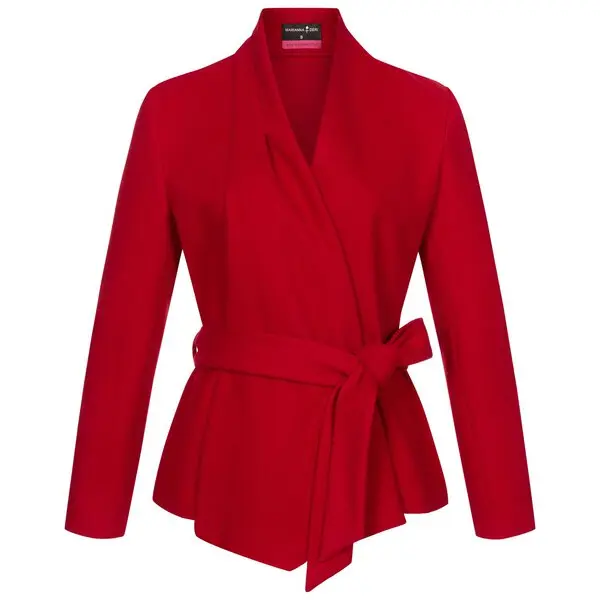 MARIANNA DÉRI Wrap Jacket With Shawl Collar - Red