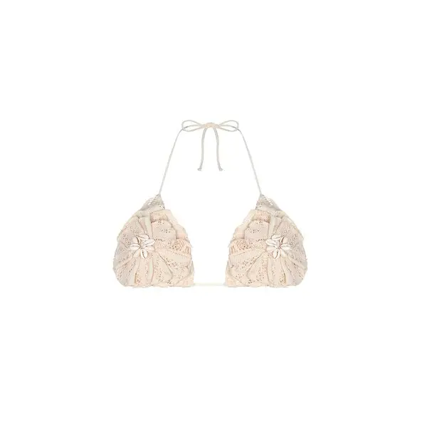 AGUACLARA Neutrals La Perle Triangle Top - Yellow
