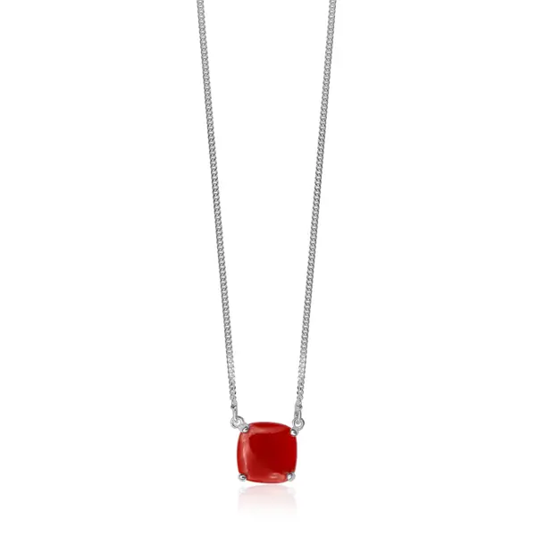 FV JEWELLERY Orange / Red La Stele Carnelian Dome Necklace - Orange/red