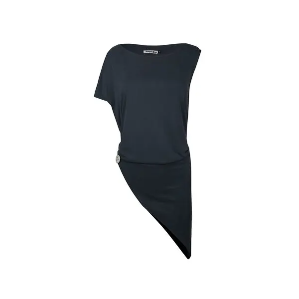 ANEMOIA Solene Navy Modal Draped Top - Grey