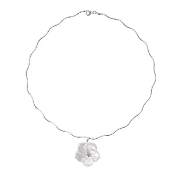 THE LINK BETWEEN Renata Necklace In White Gold Vermeil - Silver
