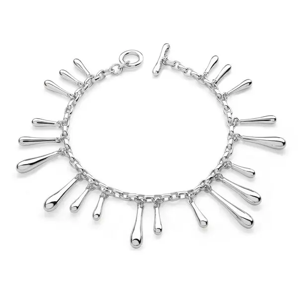 LUCY QUARTERMAINE Solid Sterling Multi Drop Bracelet - Silver