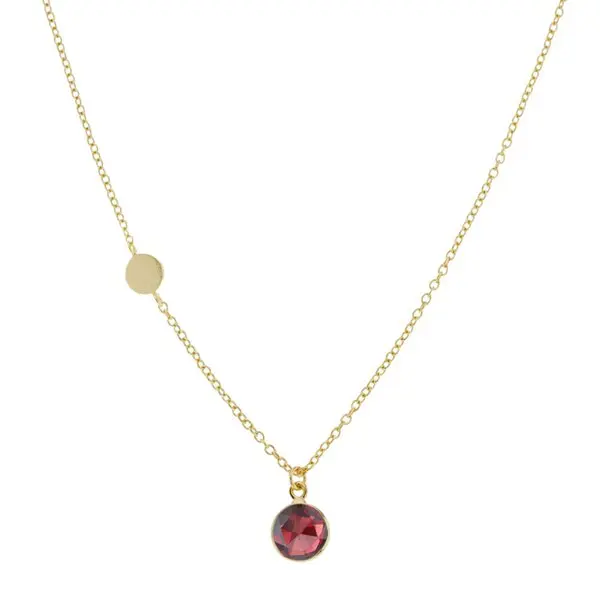AUREE JEWELLERY Salina Gold Vermeil Disc & Garnet Necklace - Red