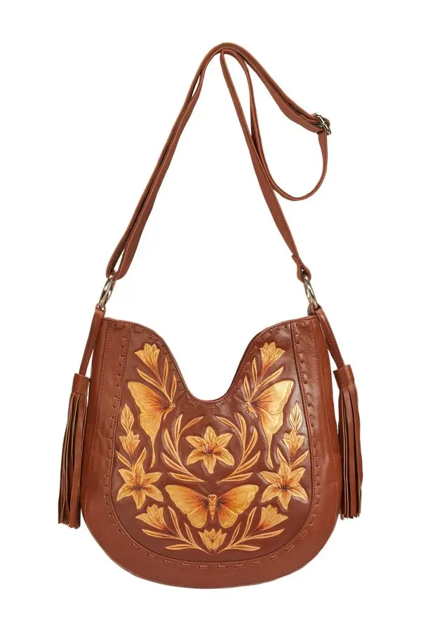 JODI LEE Luna Cleopatra Bag Tobacco Gold - Brown