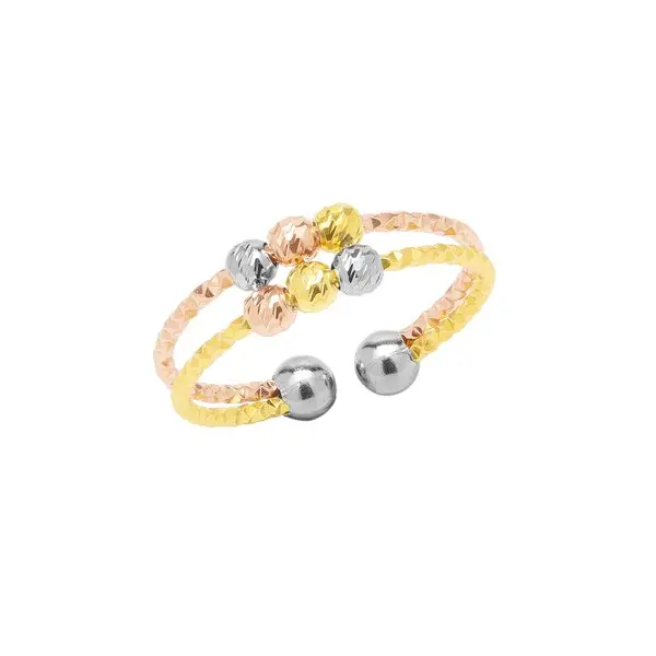 SPERO LONDON Sterling Silver Dorissa Double Layer Mix Color Ring / Multicolour - Gray