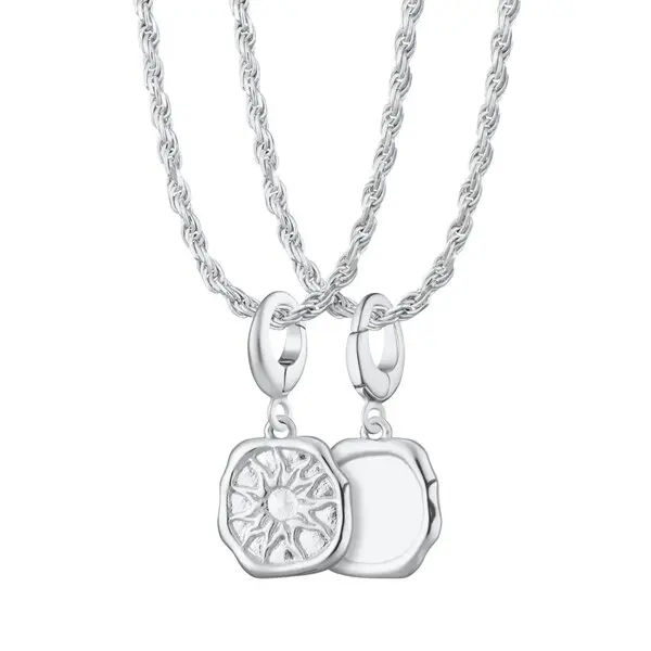LILY CHARMED Sterling Manifest Energy Charm Necklace With Twisted Rope Chain - Silver