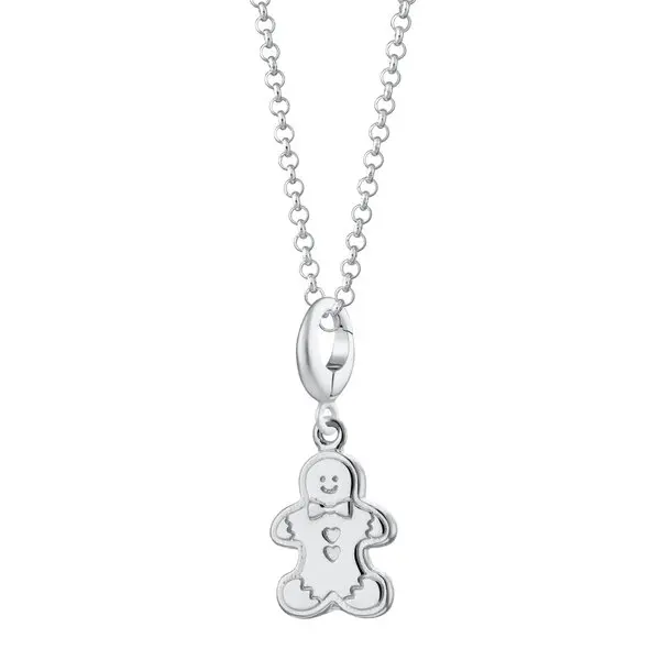 LILY CHARMED Sterling Gingerbread Biscuit Charm Necklace - Silver