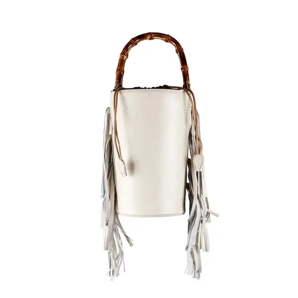 F3ROG BY RANA Neutrals Fringe Crossbody Bucket Bag - Beige