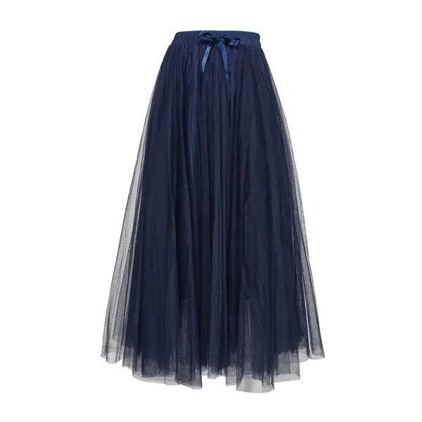 TANTRA SPAIN SL A-line Tulle Skirt With Elastic Waistband Navy - Blue