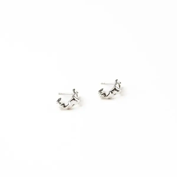 SARAHBIJOUX Small Ribbon Hoops - Silver
