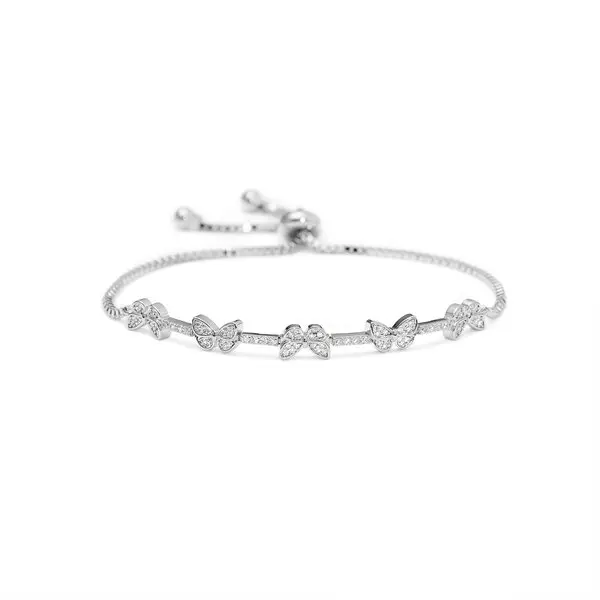 SHABELLA NYC Butterfly Adjustable Bracelet - Silver