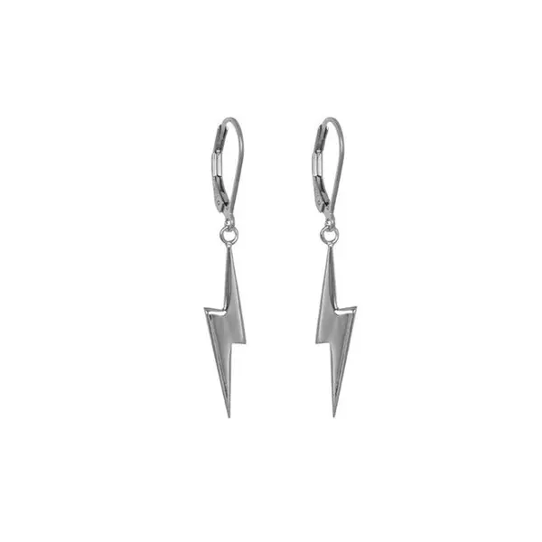EDGE ONLY Pointed Lightning Bolt Drop Earrings Sterling - Silver