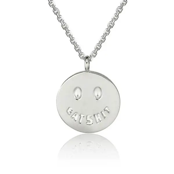 CARTOGRAPHY Eat Shit Smiley Necklace In Sterling - Silver