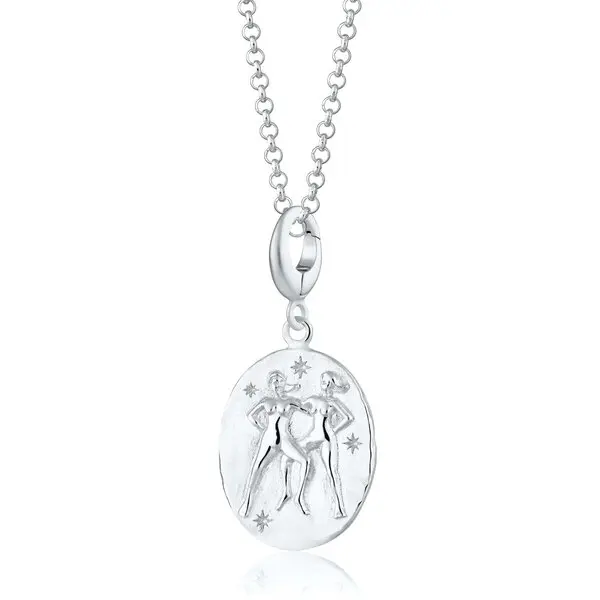 LILY CHARMED Sterling Gemini Zodiac Charm Necklace Star Sign Necklace - Silver