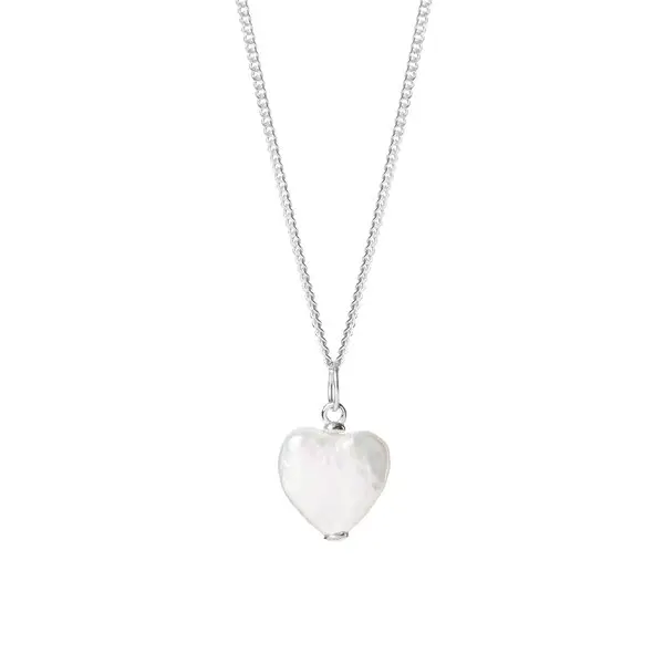 MURU Pearl Heart Necklace - Silver