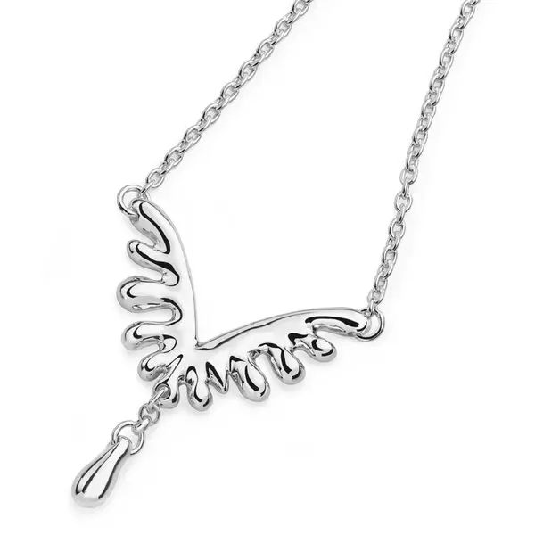 LUCY QUARTERMAINE Mini V Style Wave Necklace - Silver