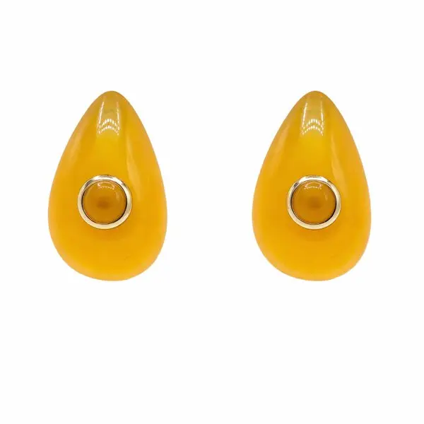 MICHAEL NASH JEWELRY Rosamund Ochre Resin Pierced Earrings - Yellow