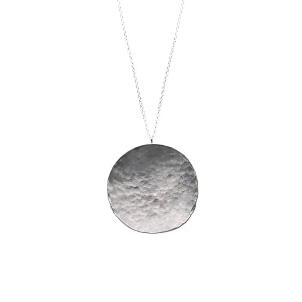 SILVER MOON Sterling Necklace With Pendant Moon's Mirror - Silver
