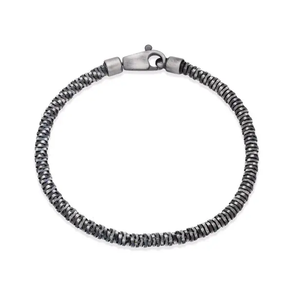 ALTAR™ ORNAMENTS CO. Nero Bracelet| Sterling Silver Gunmetal Finish Bracelet Altar - Grey